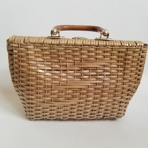 Vintage | Bags | Vintage Rattan Handbag 95s | Poshmark